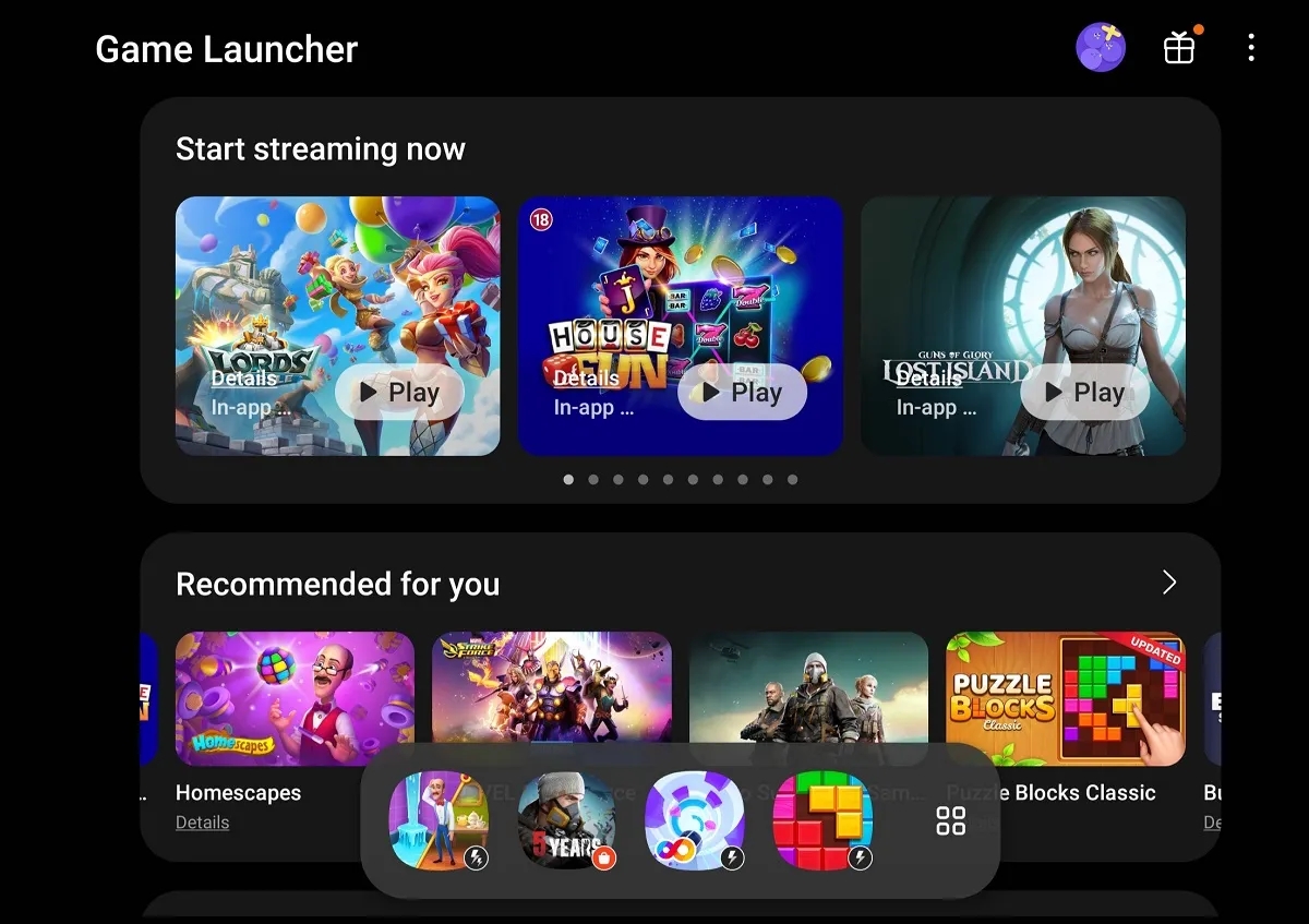 Samsung Game Launcher's Cloud Play Eliminates Downloads