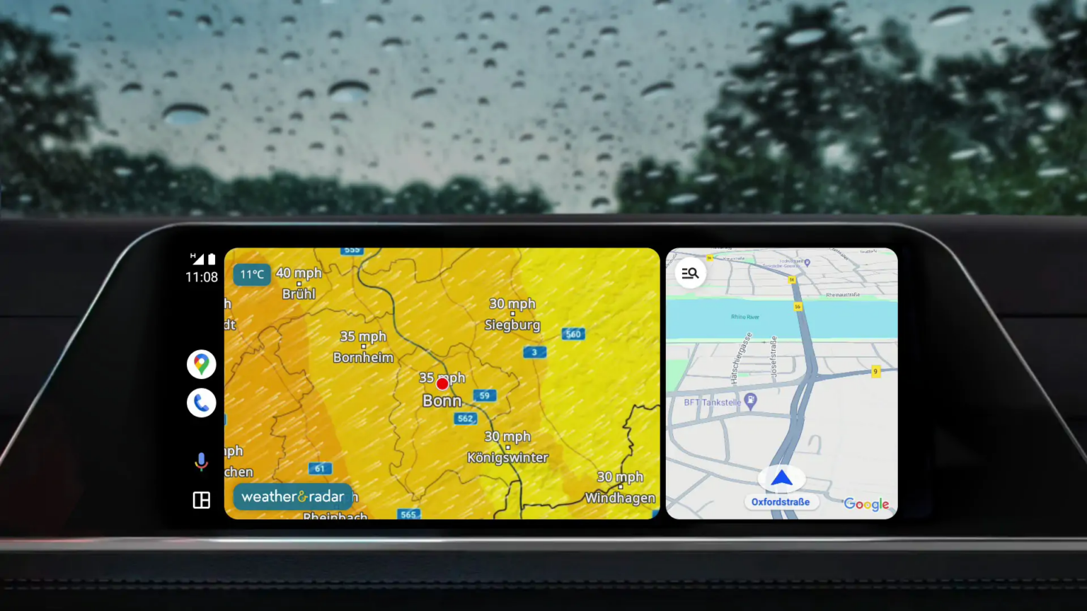 Weather and Radar provides complete weather information on Android Auto