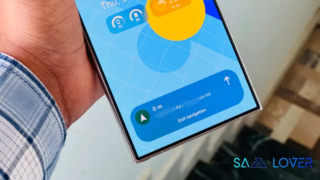One UI 7 Now Bar Shows Google Maps Live Activity